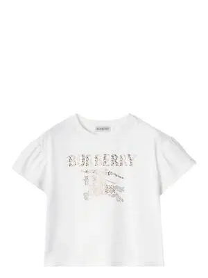Burberry Crystal Ekd Cotton T-shirt - White