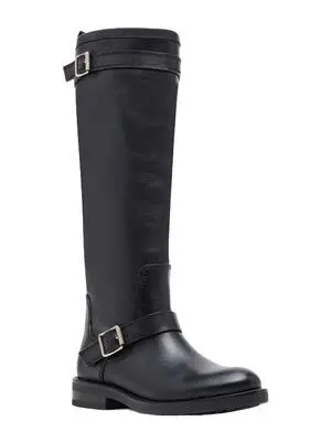 Steve Madden Buckled Mid-Calf Boots Black Leather