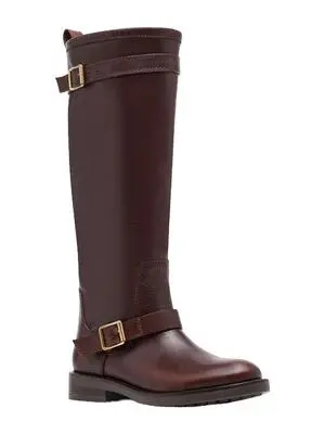 Steve Madden Buckled Mid-Calf Boots Brown Leather