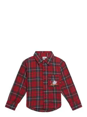 Disney Long Sleeve Button Down Shirt Mickey Mouse Red