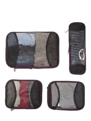 BAGGALLINI Compression Packing Cube 4-piece Set - Mulberry