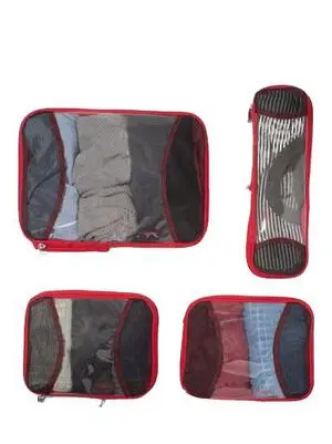 BAGGALLINI Compression Packing Cube 4-piece Set - Scarlet