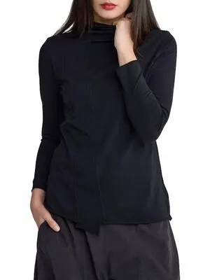 LUUKAA Nyx Structured Turtleneck Blouse - Black