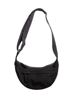 TERRA THREAD Organic Cotton Canvas Crossbody Bag Black