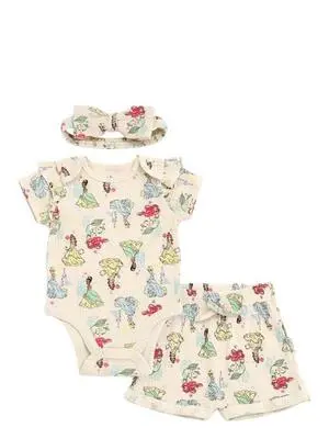 Disney Bodysuit, Shorts, And Headband Set - Princess Beige
