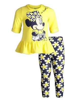 Disney T-shirt & Leggings Set - Yellow Long-sleeve
