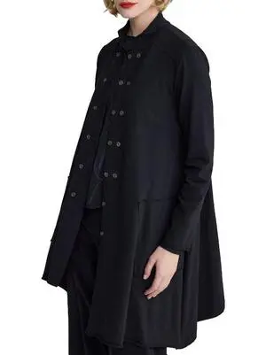 LUUKAA Asymmetric Cotton Jersey Jacket - Black