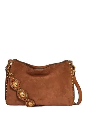 AIMEE Roma Suede Shoulder Bag Chestnut Suede
