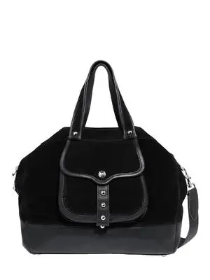 AIMEE Convertible Shopper Bag - Black Suede