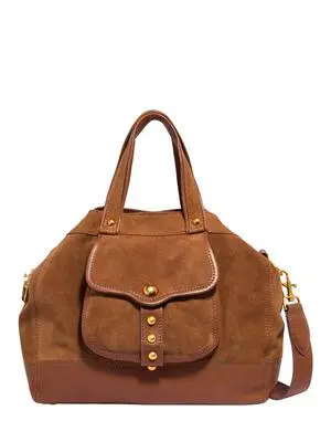 AIMEE Convertible Shopper Bag - Chestnut Suede