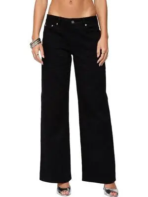 EDIKTED Roman Low Rise Slouchy Jeans - Black