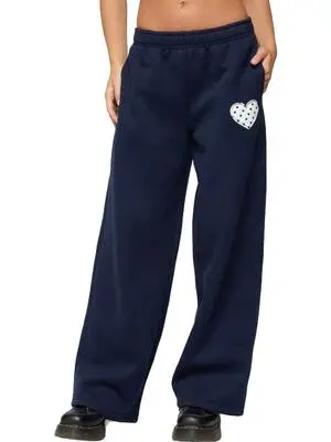 EDIKTED I Heart London Sweatpants - Navy