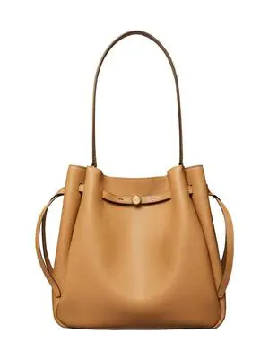 Tory Burch Large Romy Pebble Leather Bucket Bag - Tiramisu