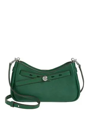 Tory Burch Romy Zip Top Leather Crossbody Bag - Dark Kale