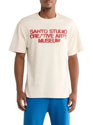 SANTO STUDIO Museum Drappo Graphic T-shirt - Cream