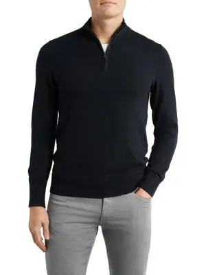 Mizzen+main Heritage Quarter Zip Sweater Black