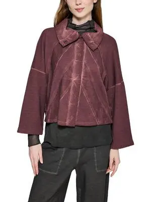 LUUKAA Cropped Sculptural Jacket - Mulberry Red