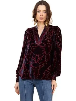 Hale Bob Kailey Velvet Top - Wine