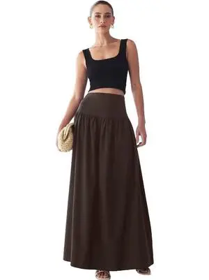 ST MRLO Gracie Maxi Skirt - Dark Brown