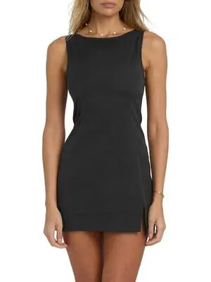 BILLABONG Cotton Blend Sheath Minidress - Black Sands