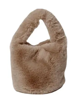 Hat Attack Faux Fur Mini Bag - Taupe