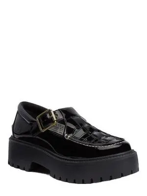 Timberland Stone Street Platform Buckle Loafer Black Patent Leather