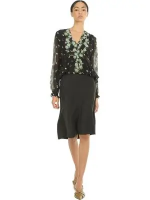 SECRET PON-PON Floral Print Emerson Blouse - Black Floral Alley
