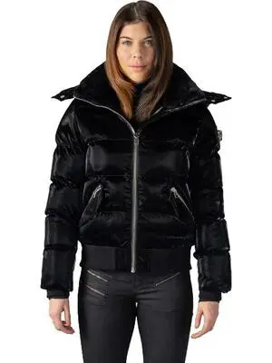 WOODPECKER Woody Bomber Quilted Coat - All Wet Black