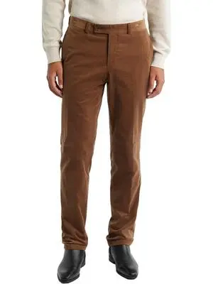 JACK VICTOR Palmer Flat Front Corduroy Pants - Camel