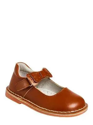 L'AMOUR Iris Bow Mary Jane Flat - Cognac