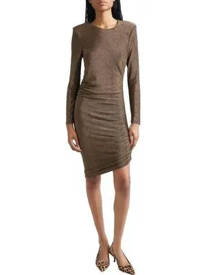 Veronica Beard Cyrus Long Sleeve Ruched Body-con Dress - Gunmetal