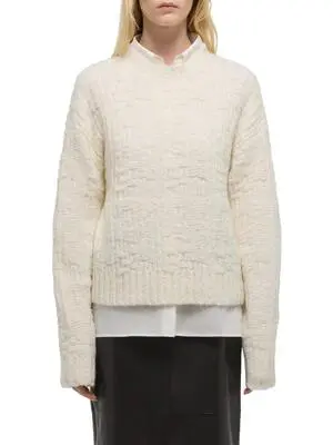 Helmut Lang Textured Merino Wool-blend Sweater - Ivory