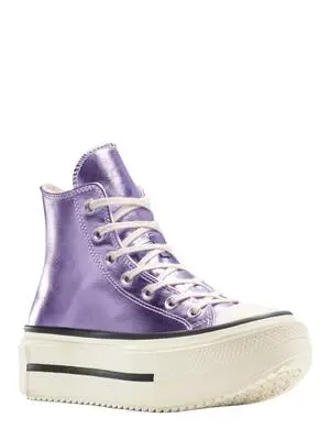 CONVERSE Chuck Taylor® All Star® Double Stack High Top Sneakers - Light Purple/egret/black