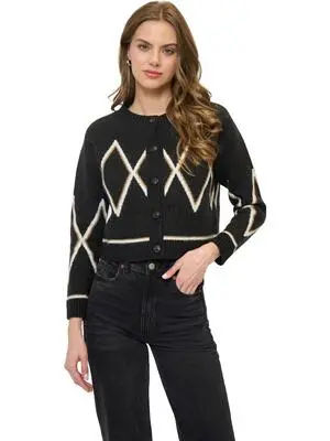 Central Park West Fair Isle Cardigan - Black