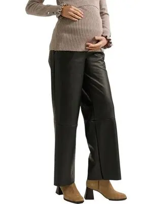 CACHE COEUR Alix Maternity Faux Leather Pants - Black