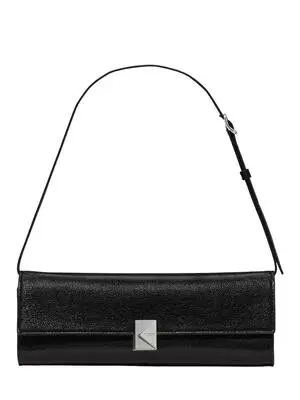 Kate Spade New York Mini Deco Glazed Leather Shoulder Bag - Black