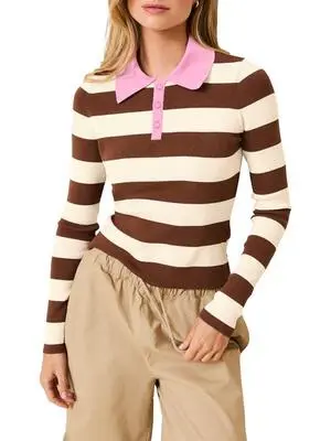 Solid & Striped The Debra Rugby Stripe Top - Coconut X Bonbon