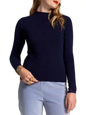 FRANCES VALENTINE Marie Long Sleeve Sweater - Navy