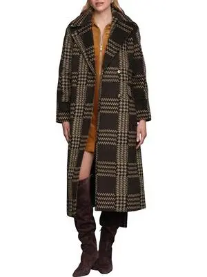 Avec Les Filles Plaid Belted Coat - Chocolate Plaid