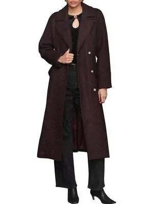 Avec Les Filles Belted Trench Coat - Merlot