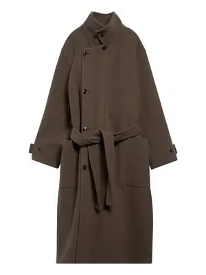 LEMAIRE Double Face Wool Wrap Coat Thyme