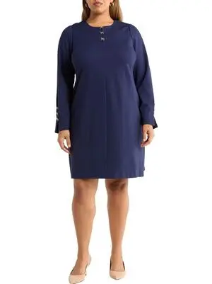 TAHARI ASL Tahari ASL Bow Detail Long Sleeve Ponte Dress