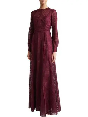 Erdem Long Sleeve Lace Gown - Nightshade
