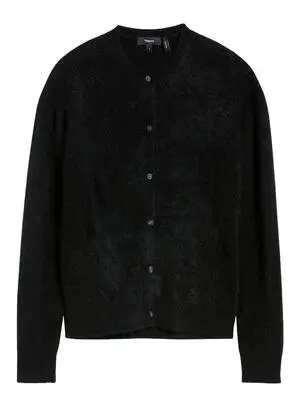 Theory Brushed Cashmere Cardigan Black