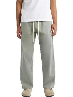 STANDARD ISSUE Cotton Stretch Poplin Drawstring Slacker Pants - Concrete