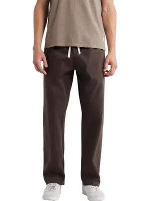 STANDARD ISSUE Cotton Stretch Poplin Drawstring Slacker Pants - Espresso