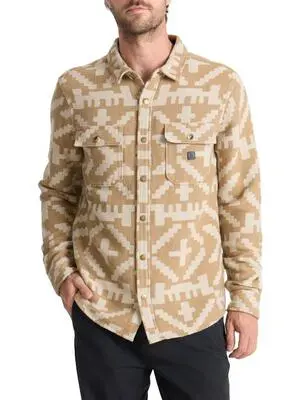 ROARK Nordsman Jacquard Flannel Snap-up Overshirt - Light Khaki