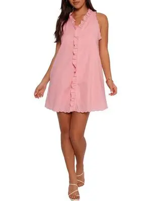 PETAL & PUP Cassandra Ruffle Sleeveless A-line Mini Dress - Pale Pink
