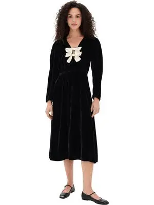 Sea Seraphine Velvet Midi Dress - Black