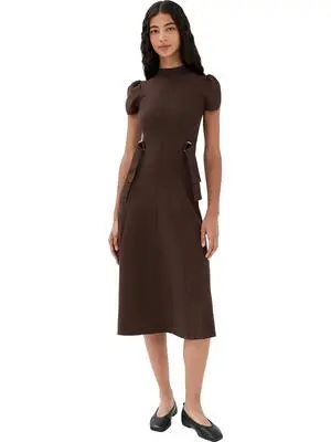 3.1 Phillip Lim Compact Rib Tulip Dress - Dk Chocolate